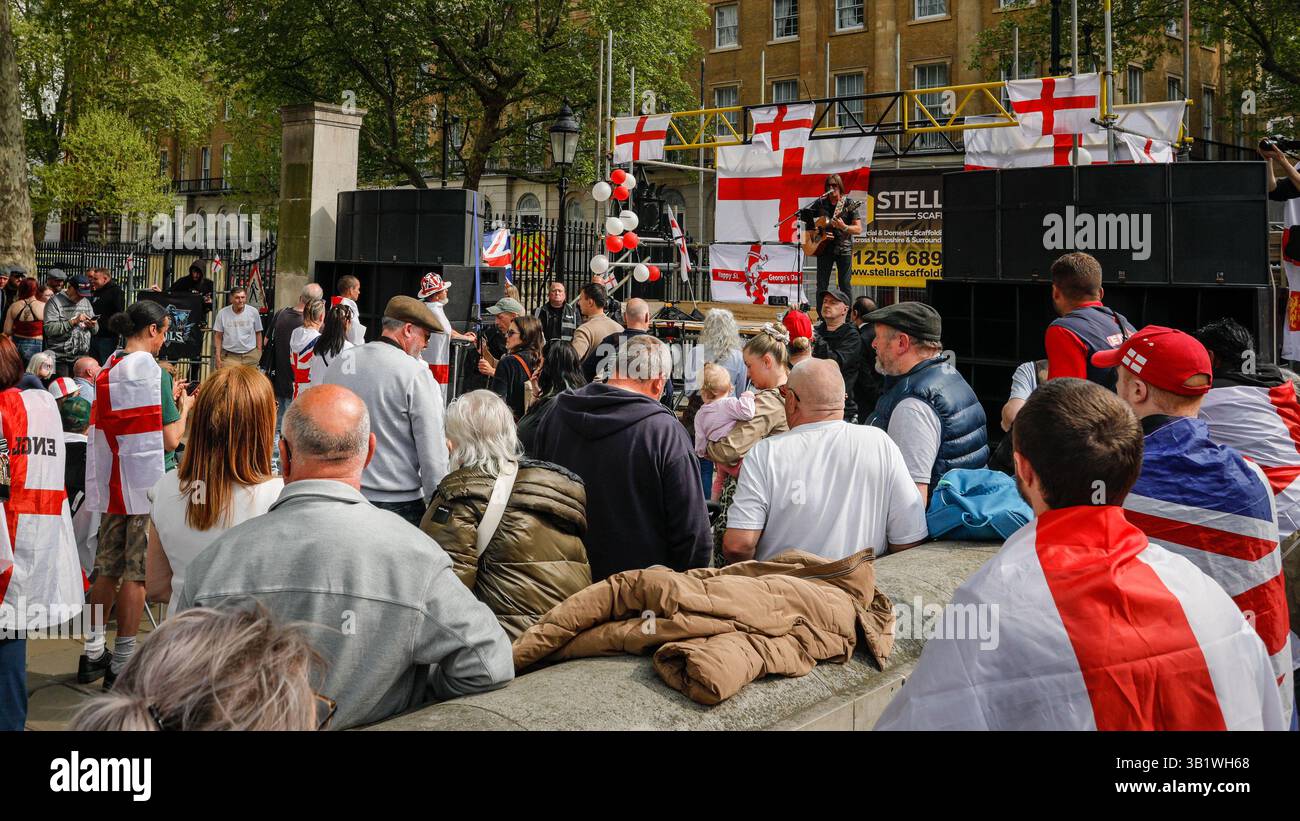 London, UK. 26th Apr, 2025. A crowd of spectators decked out with ...