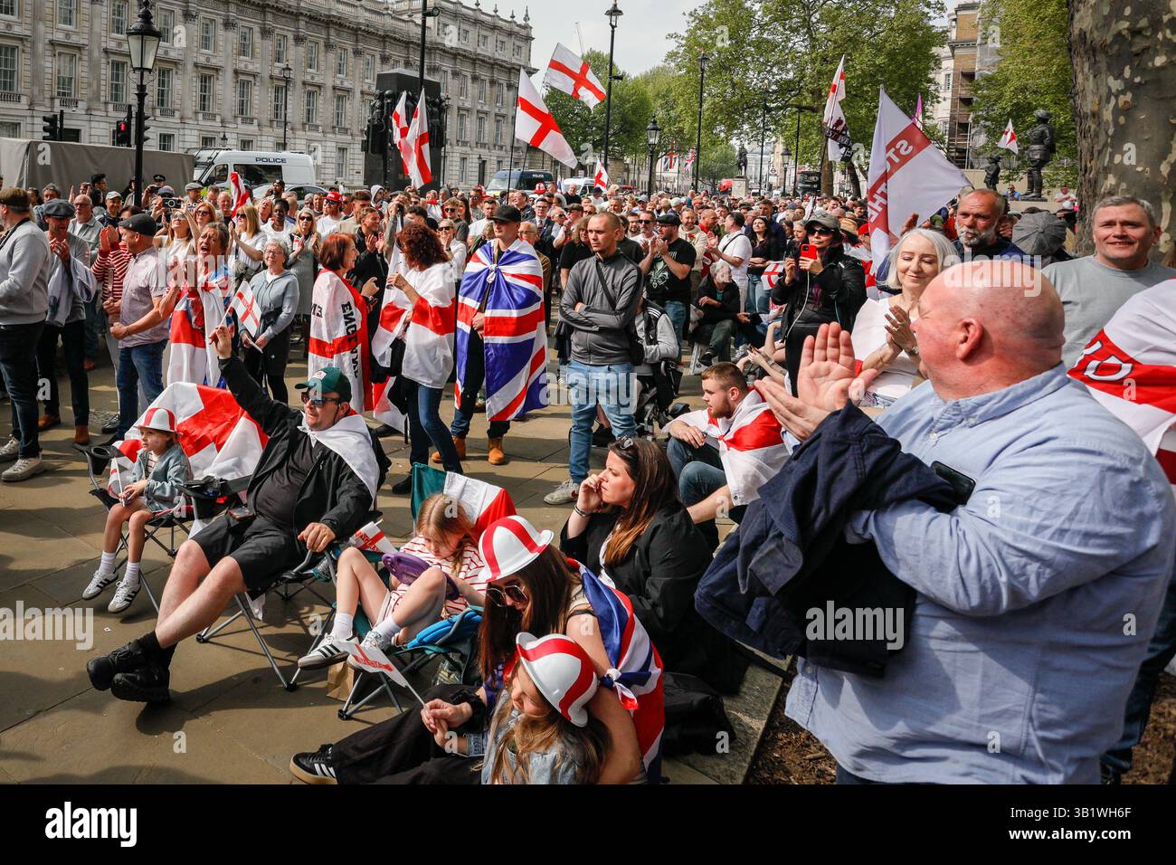 London, UK. 26th Apr, 2025. A crowd of spectators decked out with ...