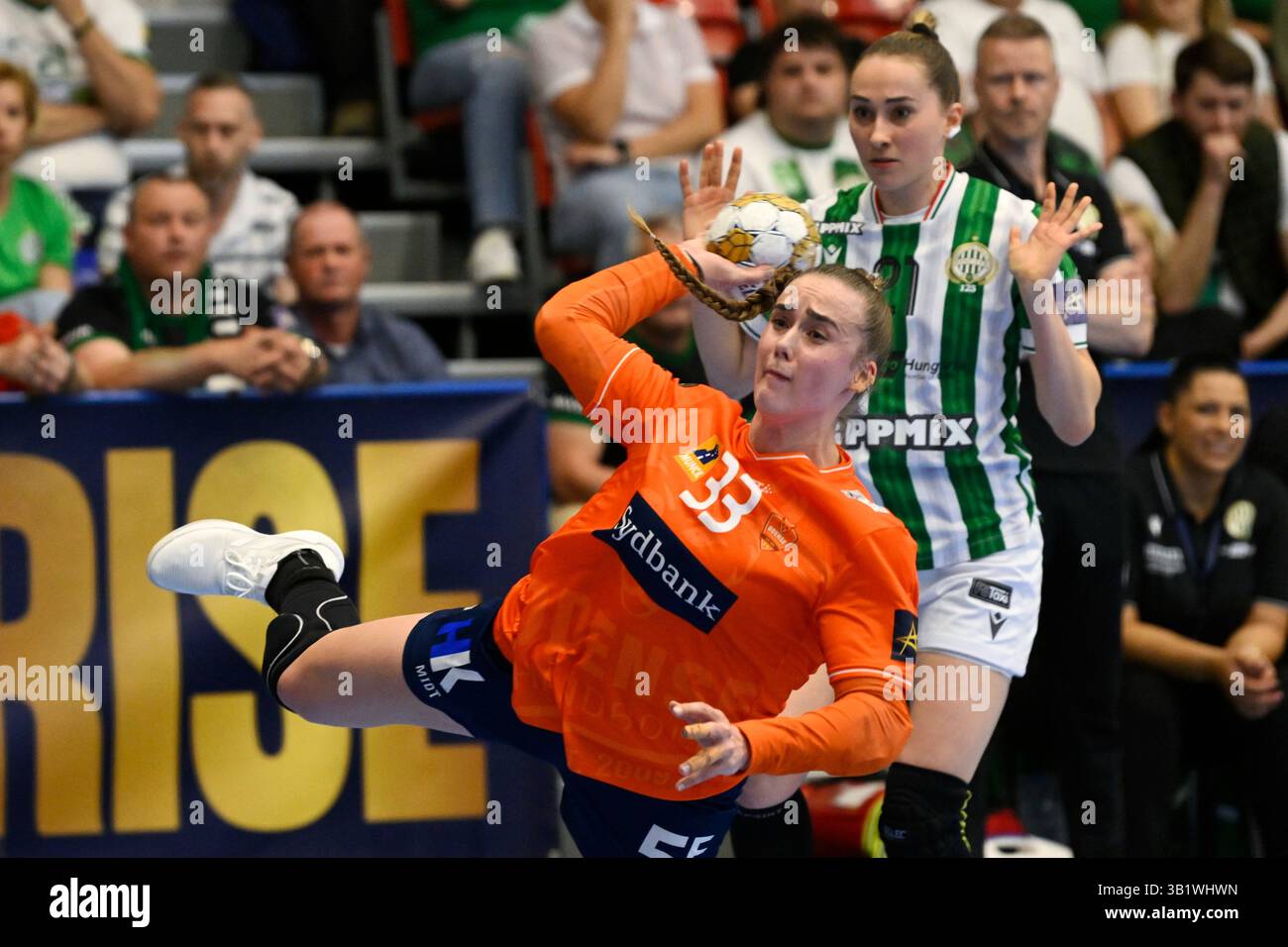 Thale Rushfeldt Deila of Odense, front, in action during the women's ...