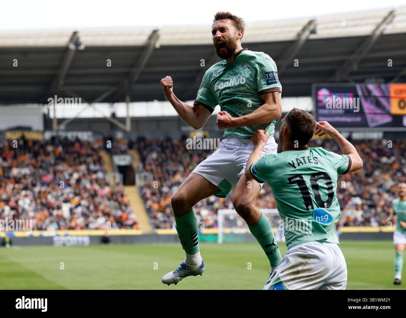 Derby County's Nathaniel Phillips celebrates after scoring during the ...