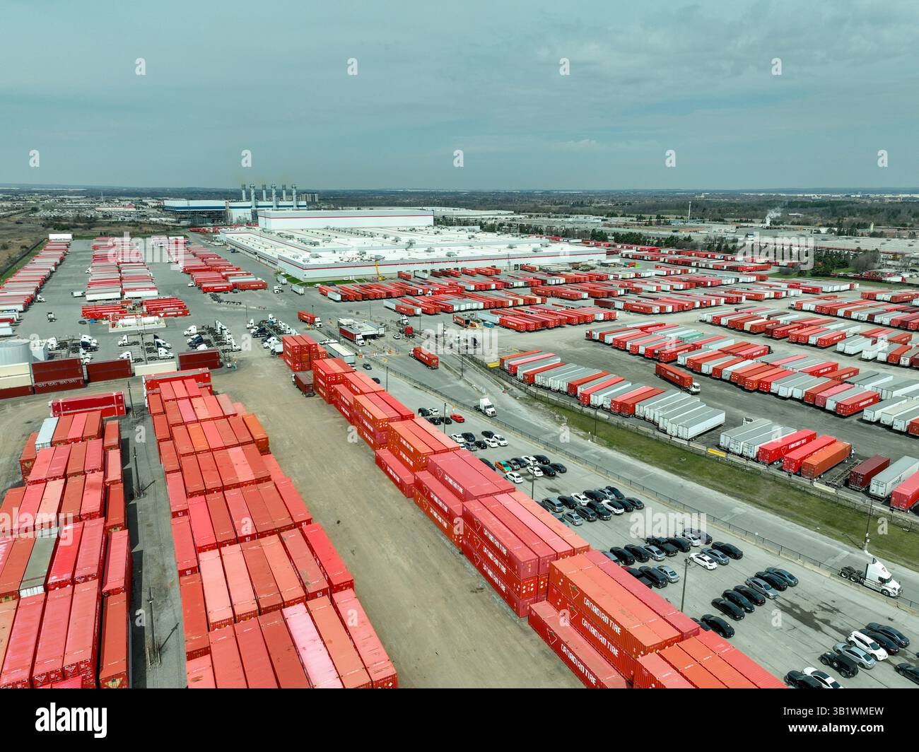 Drone Aerial View of Canadian Tire A.J. Billes Supply Chain ...