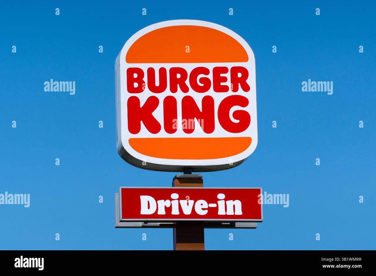 Hesse, Germany - April 26, 2025: A drive-in sign for the Burger King ...
