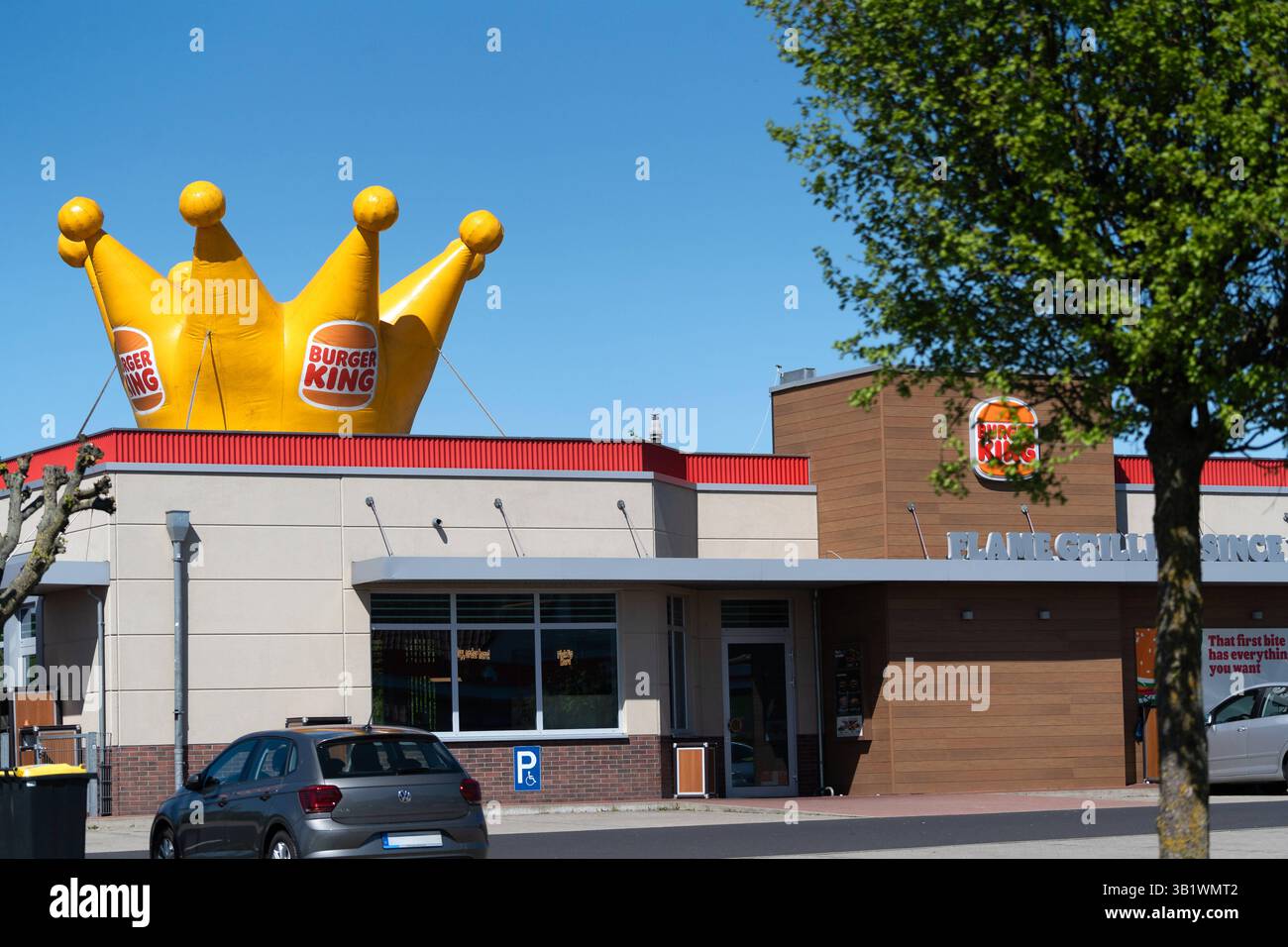 Hesse, Germany - April 26, 2025: A Burger King branch with an eye ...