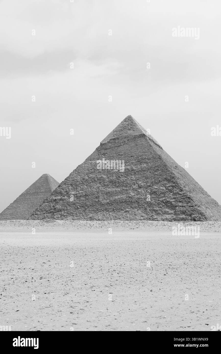 Two pyramids stand watch over the Giza Plateau Stock Photo - Alamy