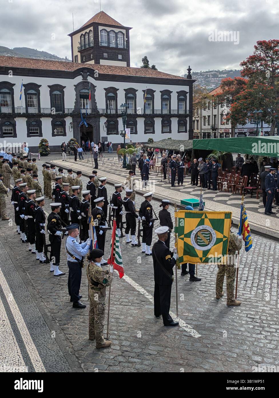 men in formation wearing military uniform in Funchal Madeira Stock ...