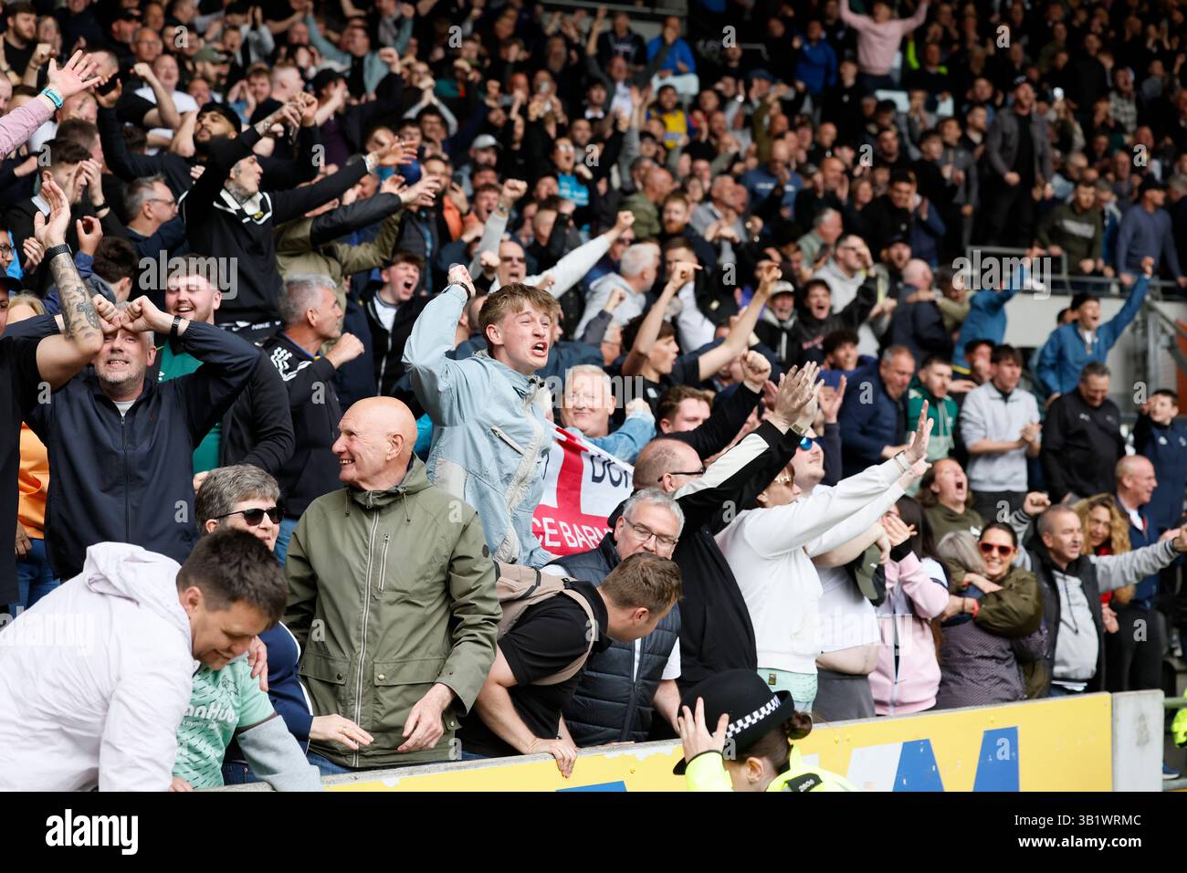 Happy Derby fans during the Sky Bet Championship match at MKM Stadium ...