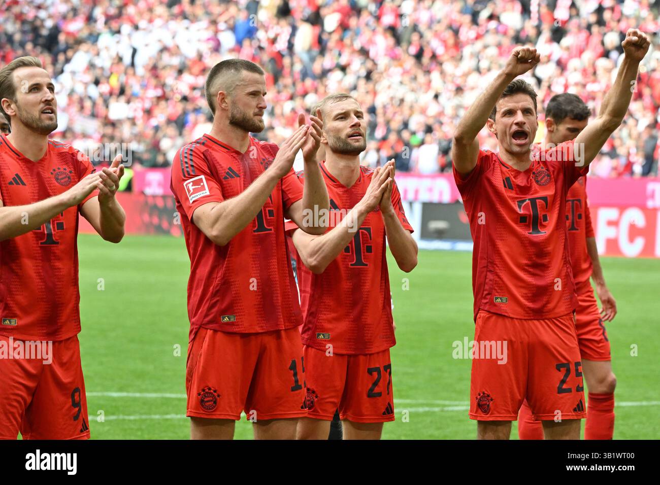 Bayern Munich's Harry Kane, Eric Dier, Konrad Laimer and Thomas Muller ...