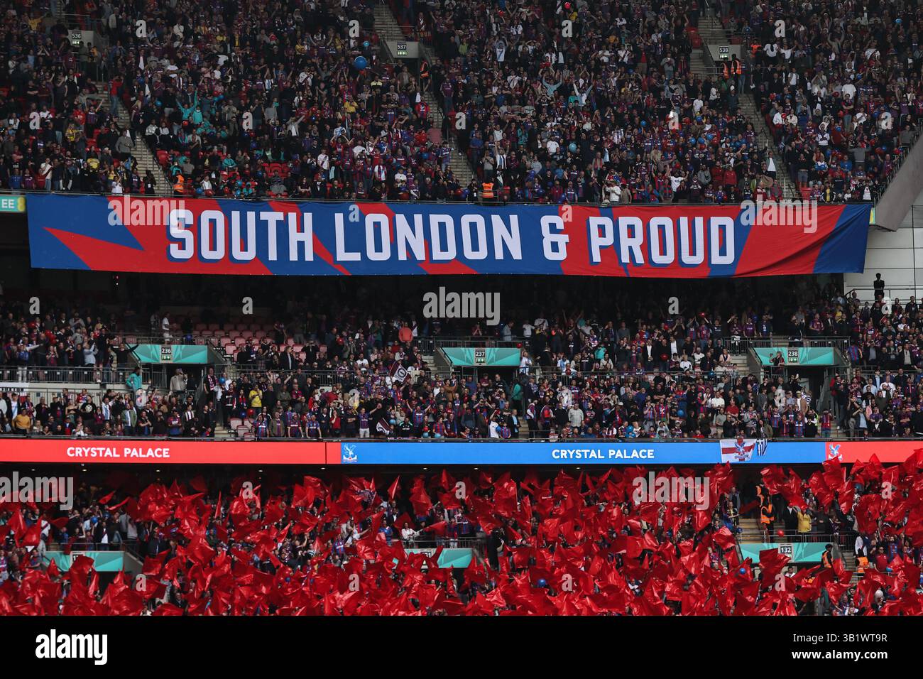 London, UK. 26th Apr, 2025. Crystal Palace banners during the Emirates ...