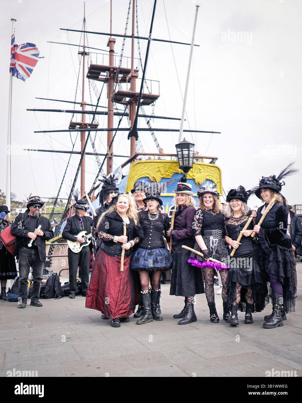 Whitby, United Kingdom, 26th. April, 2025. Gothic cosplayers gather in ...