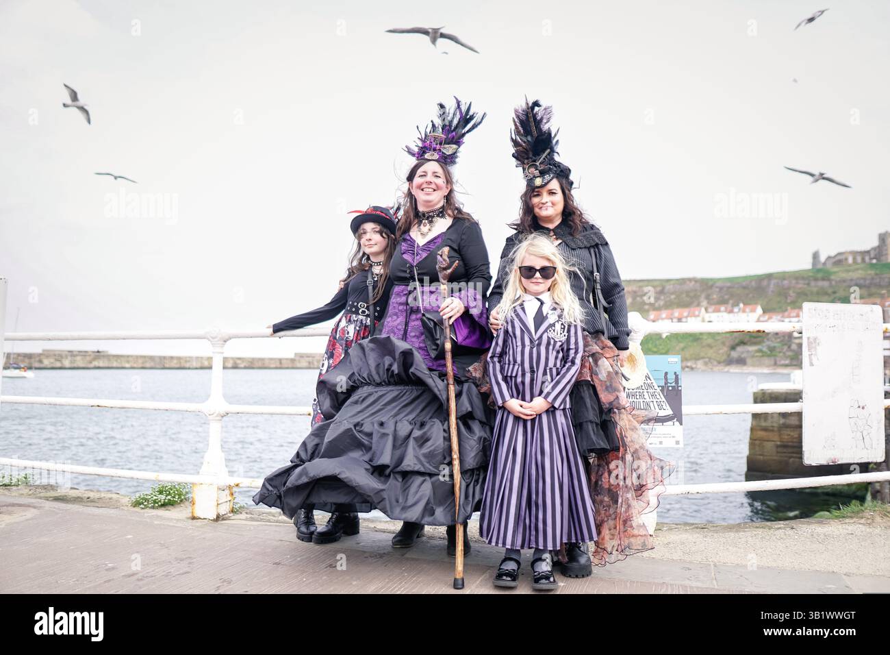 Whitby, United Kingdom, 26th. April, 2025. Gothic cosplayers gather in Whitby on the third day ...