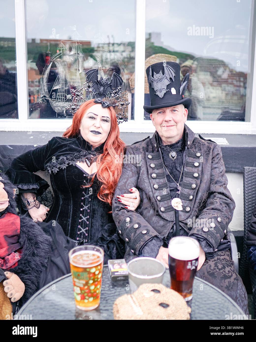 Whitby, United Kingdom, 26th. April, 2025. Gothic cosplayers gather in ...