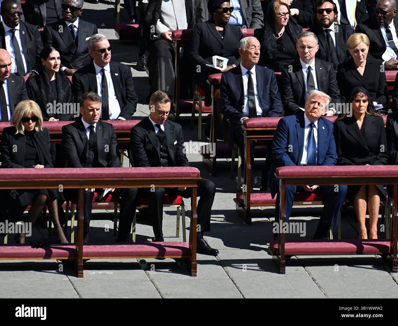 Vatican City, Vatican. 26th Apr 2025. French president Emmanuel Macron ...