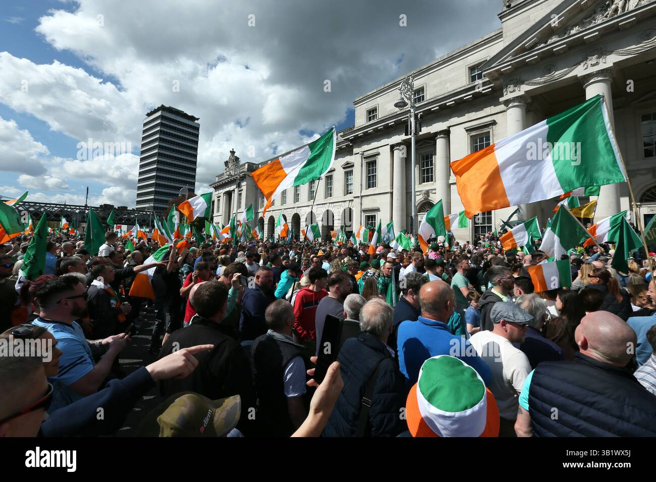 Dublin, Ireland - 26th April 2025 - Thousands of protestors with Irish ...