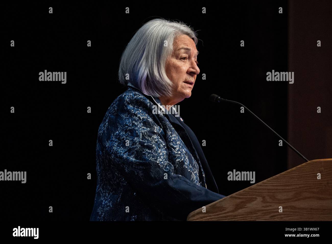 Ottawa, Canada. 28th Nov, 2024. Gov. Gen. Mary Simon delivers opening remarks to kick off the ...