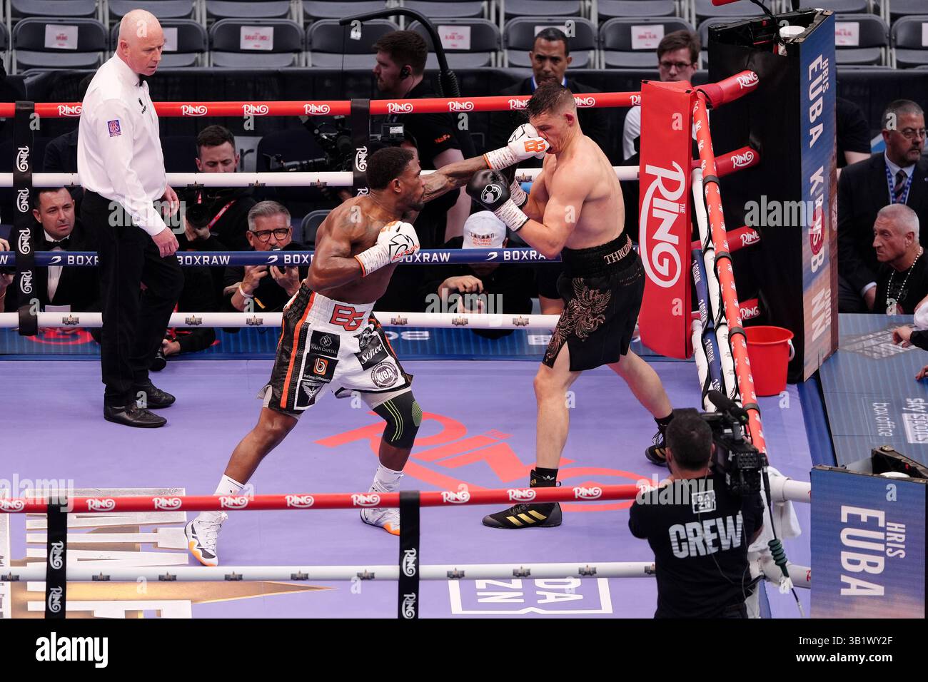 Brandon Glanton (left) lands a punch on Chris Billam-Smith during their ...