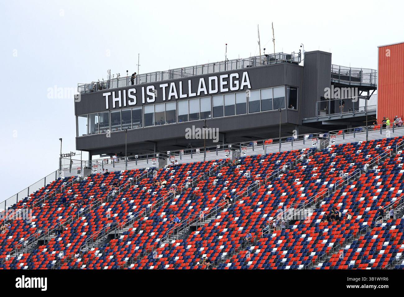 TALLADEGA, AL - APRIL 26: A view of the frontstretch tower and ...