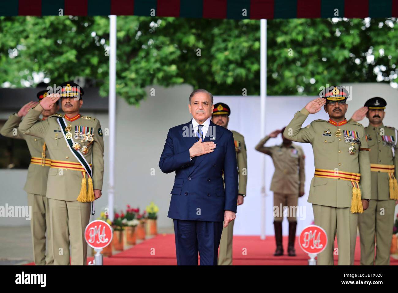 In this photo released by the Prime Minister Office, Pakistan's Prime ...