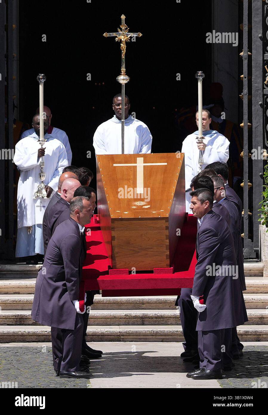 Rome, Italy. 26th Apr, 2025. After the funeral Mass for Pope Francis at ...