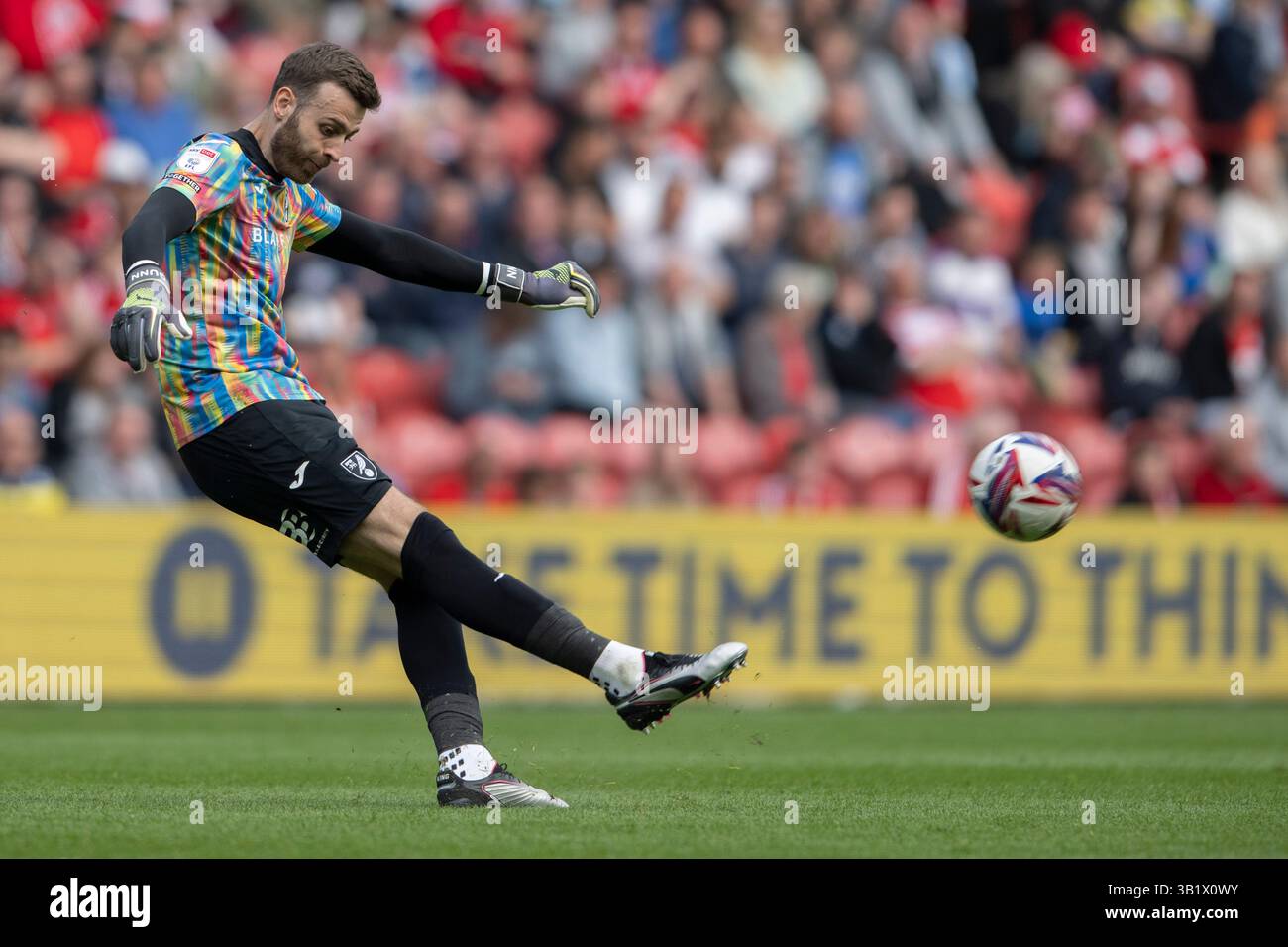 Norwich City Goalkeeper Angus Gunn clears the ball during the Sky Bet ...