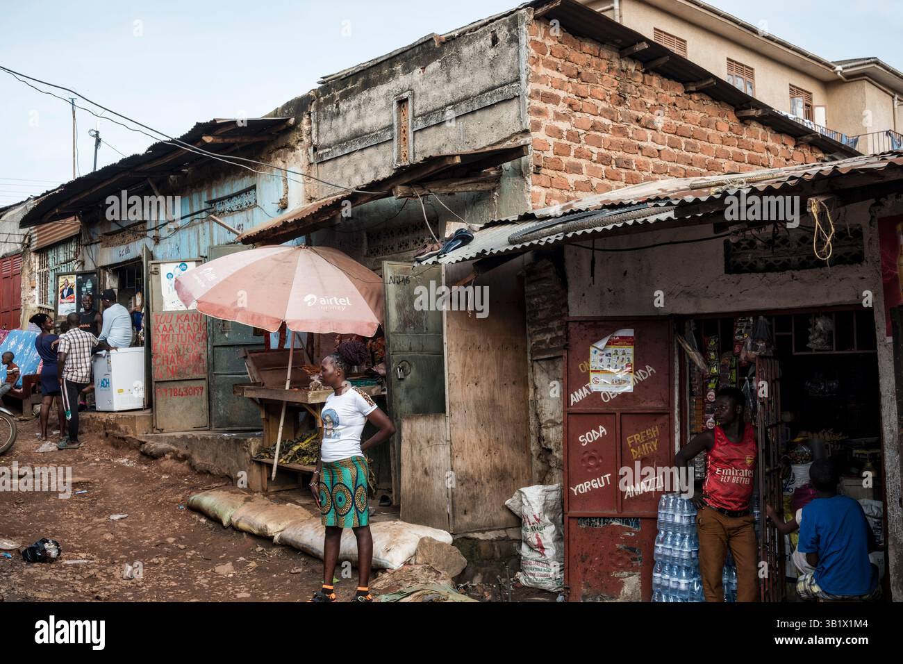Religious mass with pastor in Katanga slum, Kampala, Uganda, Africa ...