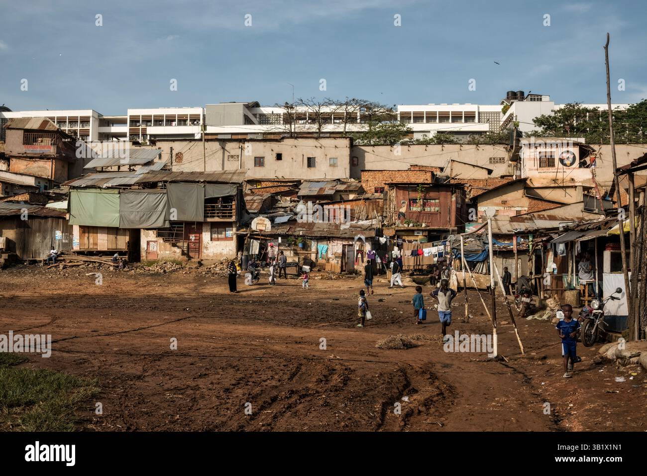 Religious mass with pastor in Katanga slum, Kampala, Uganda, Africa ...