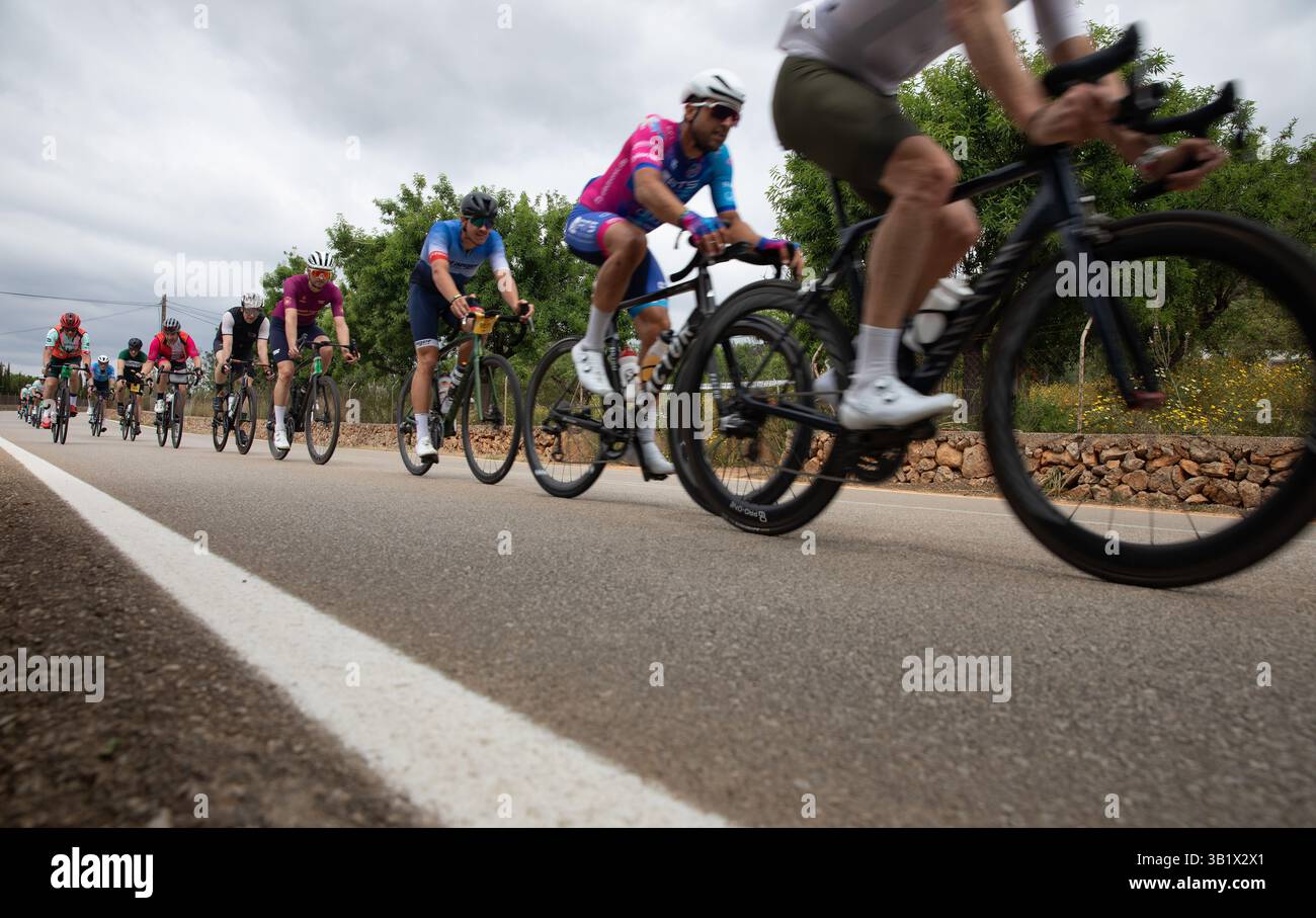 Santa Maria, Spain. 26th Apr, 2025. Cyclists take part in the 321st ...
