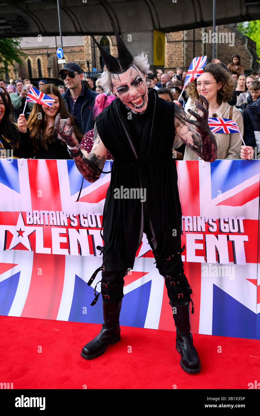 London, UK. April 26th, 2025. Auzzy Blood arriving on the Britain’s Got ...