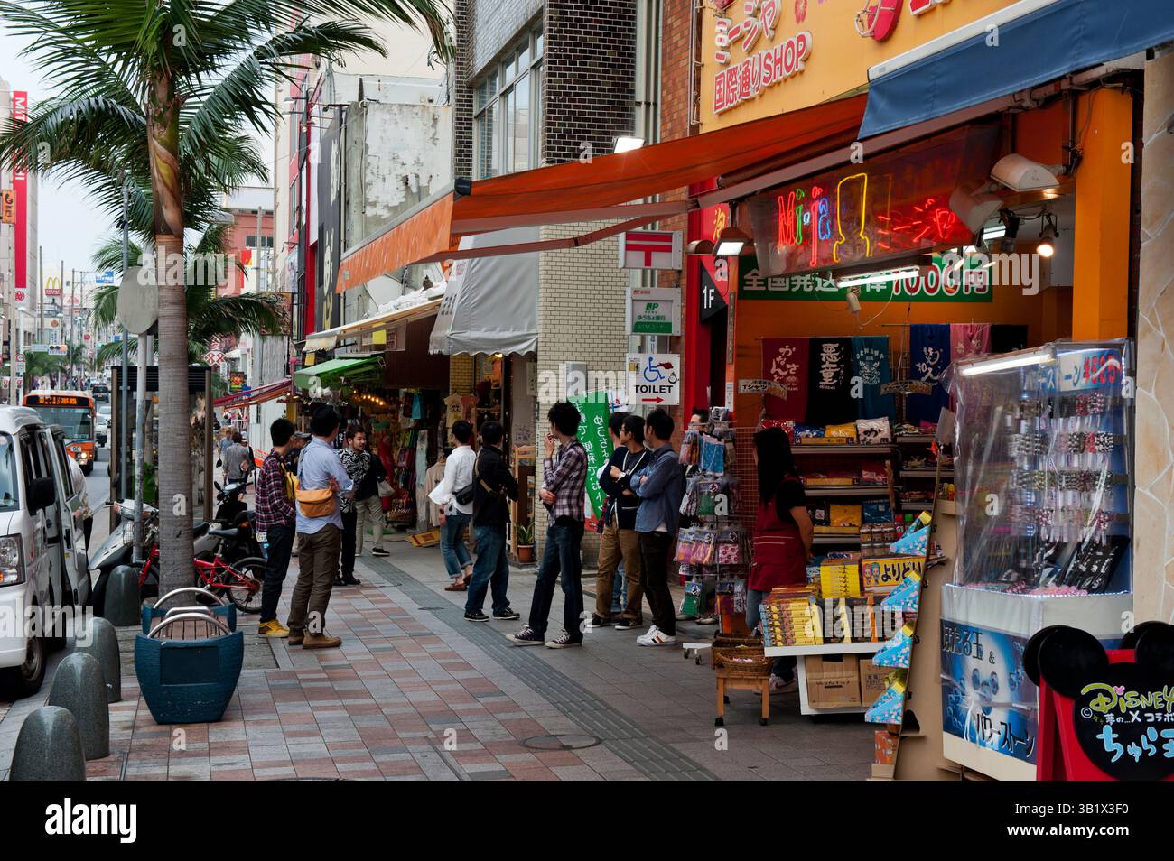 Main shopping street in downtown Naha, Okinawa is Kokusai-dori ...