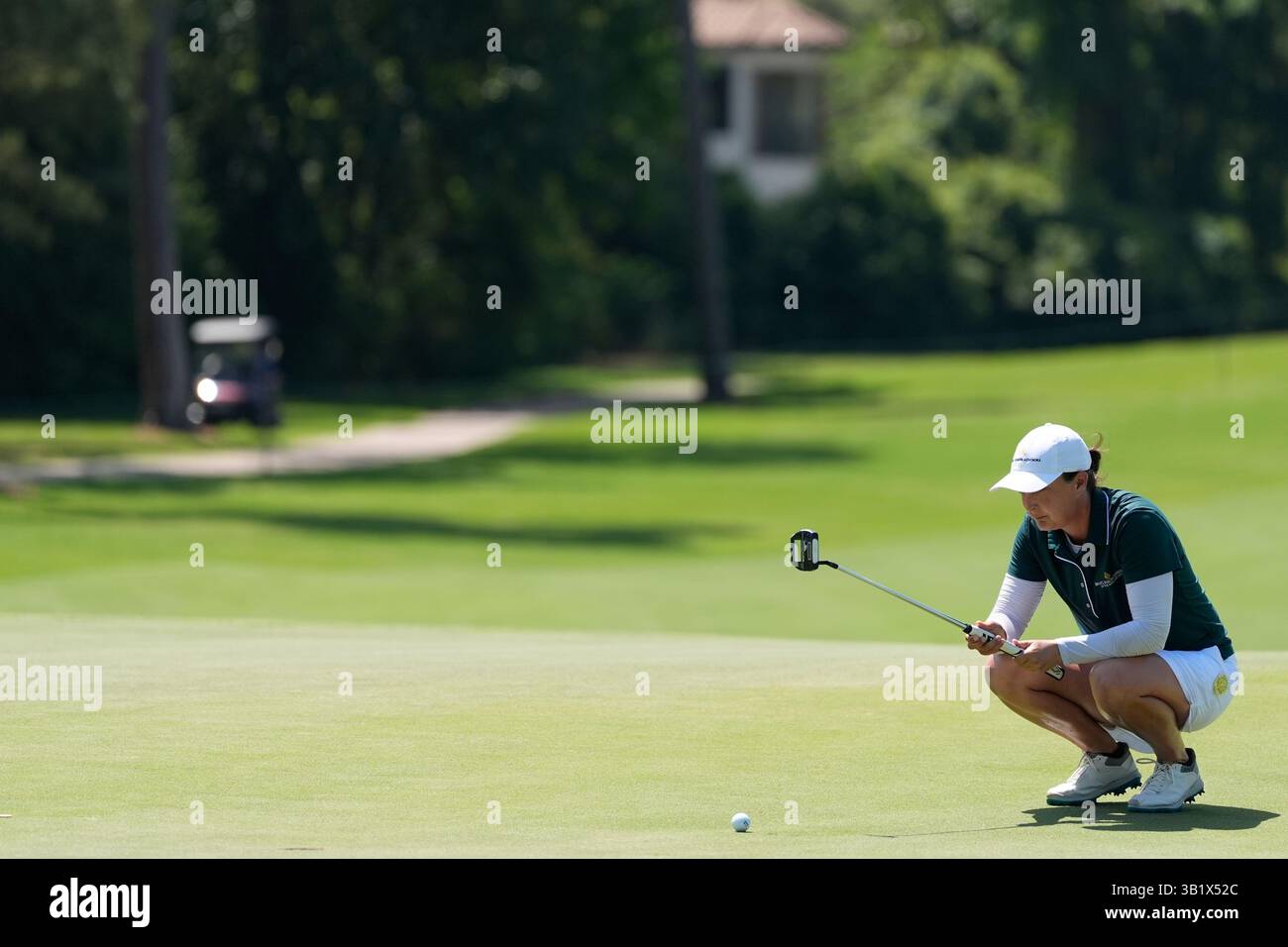 Lindy Duncan putts on the second green during the third round of the ...