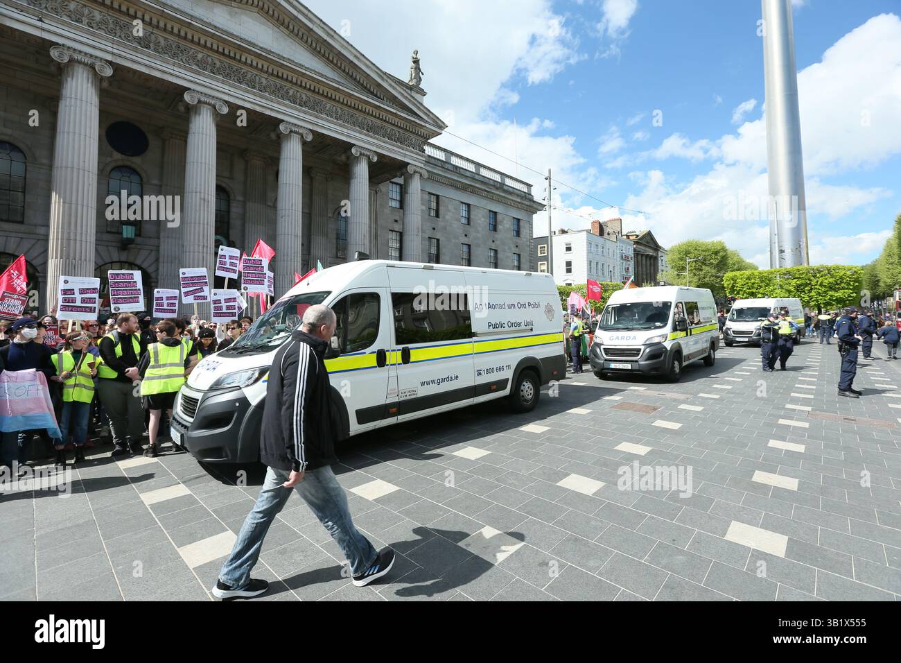 Dublin, Ireland - 26th April 2025 - Garda public order vehicles parked ...