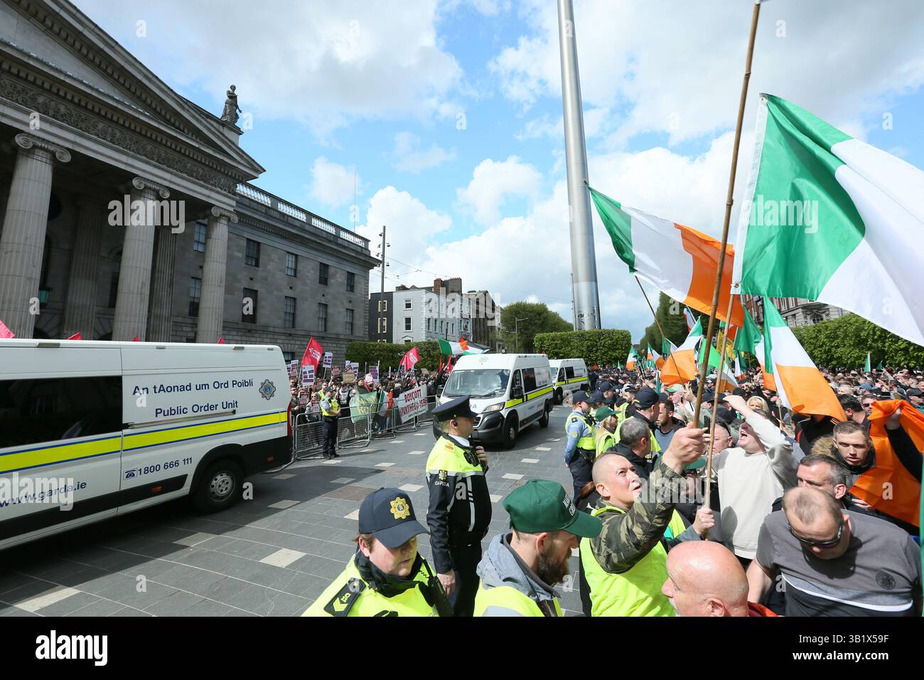 Dublin, Ireland - 26th April 2025 - Garda officers keep passing ...
