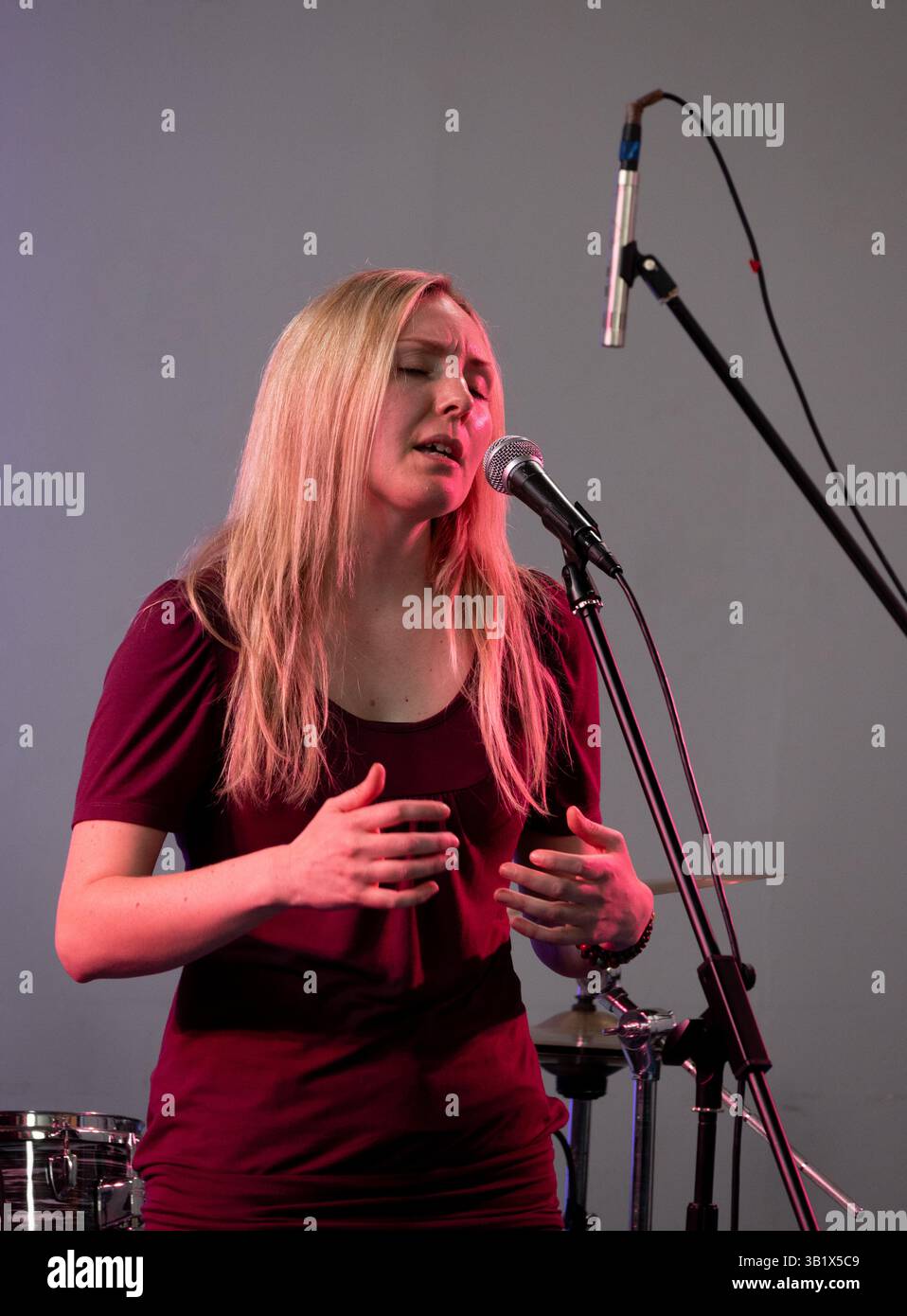 A female folk singer, UK Stock Photo - Alamy