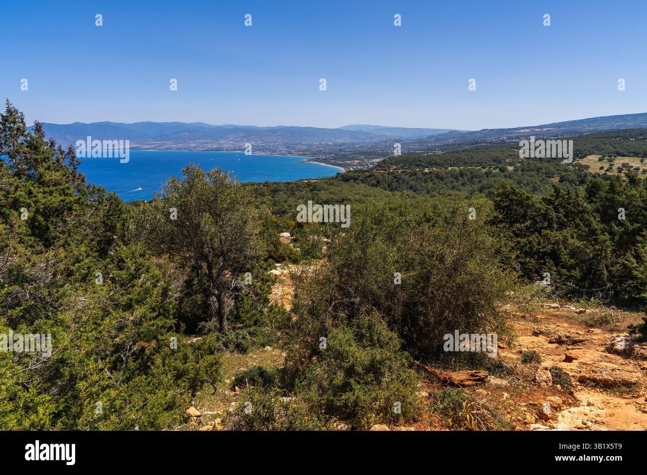 Beautiful panoramic view of Polis, a peaceful coastal town in Cyprus ...