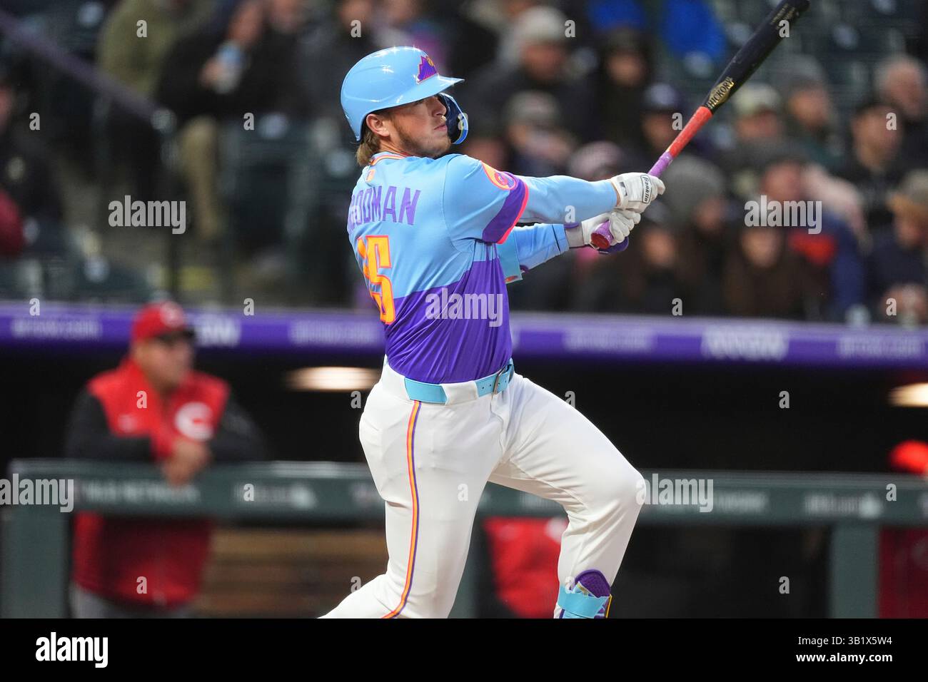 Colorado Rockies catcher Hunter Goodman (15) in the second inning of a ...
