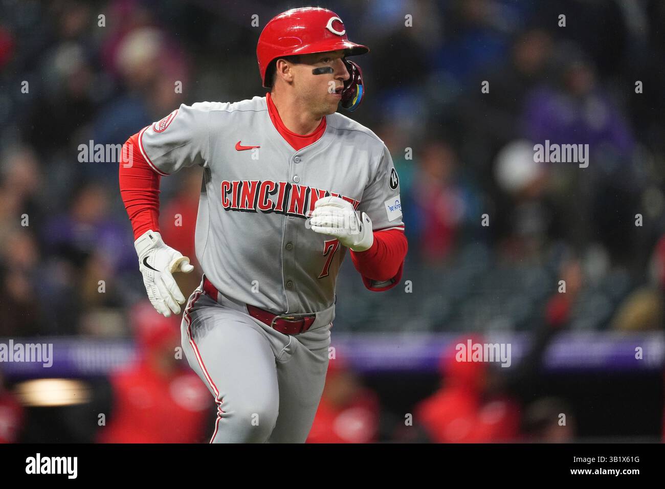 Cincinnati Reds first baseman Spencer Steer (7) in the third inning of ...