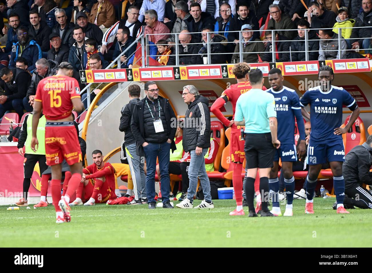Pierre-Olivier MURAT (President Rodez RAF) - Didier SANTINI (Entraineur ...