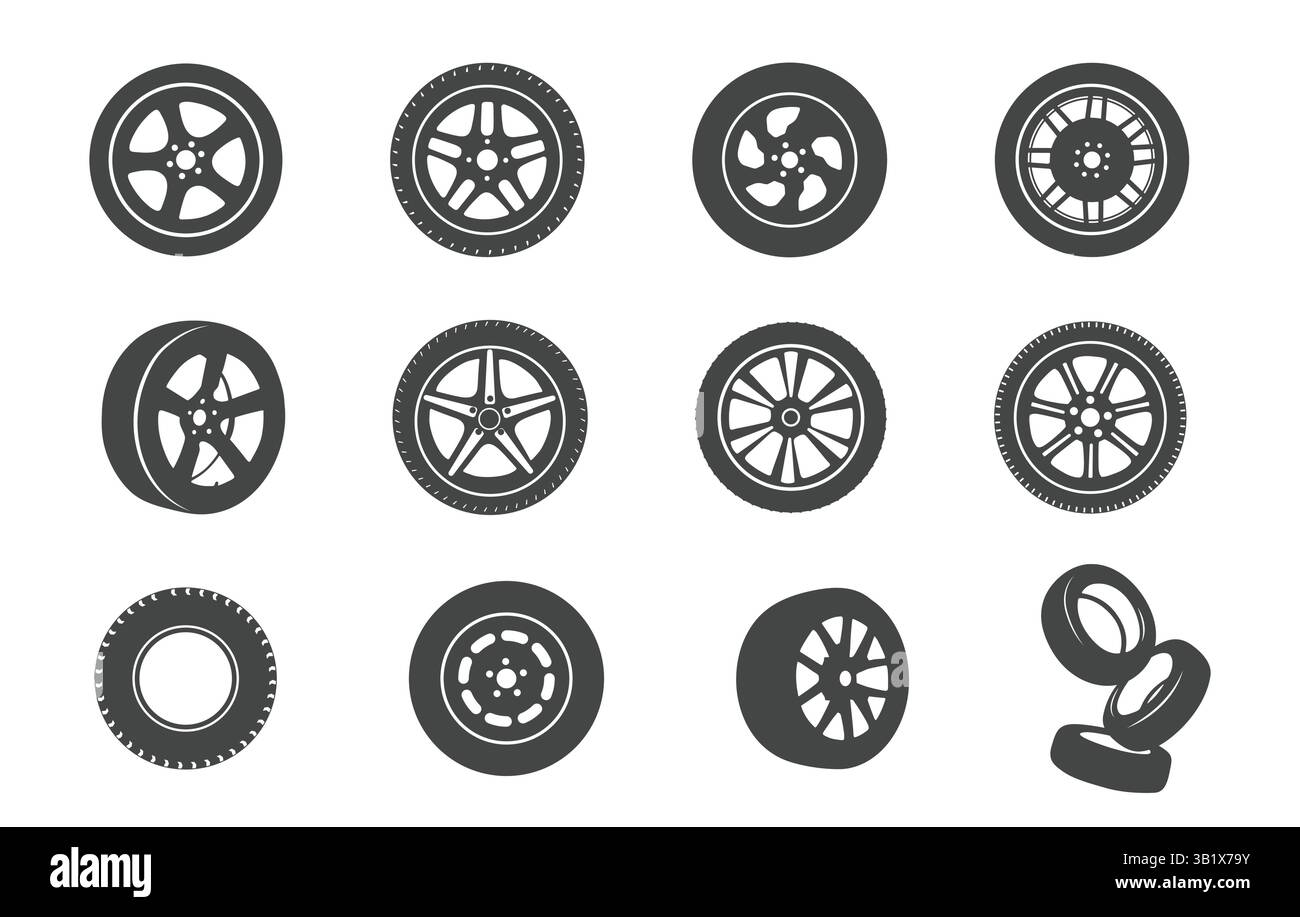 Tires accessories Stock Vector Images - Alamy