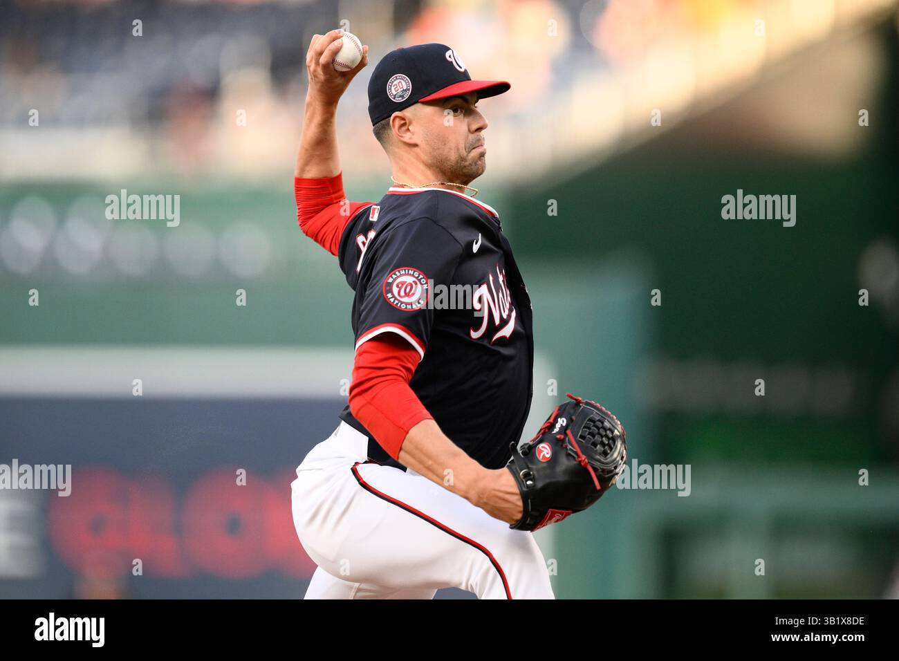 Washington Nationals starting pitcher MacKenzie Gore in action during a ...