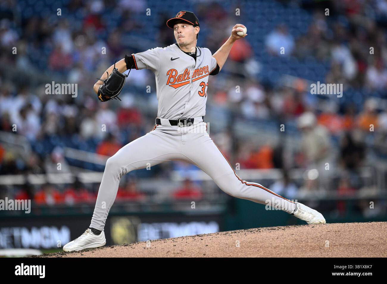 Baltimore Orioles starting pitcher Cade Povich in action during a ...