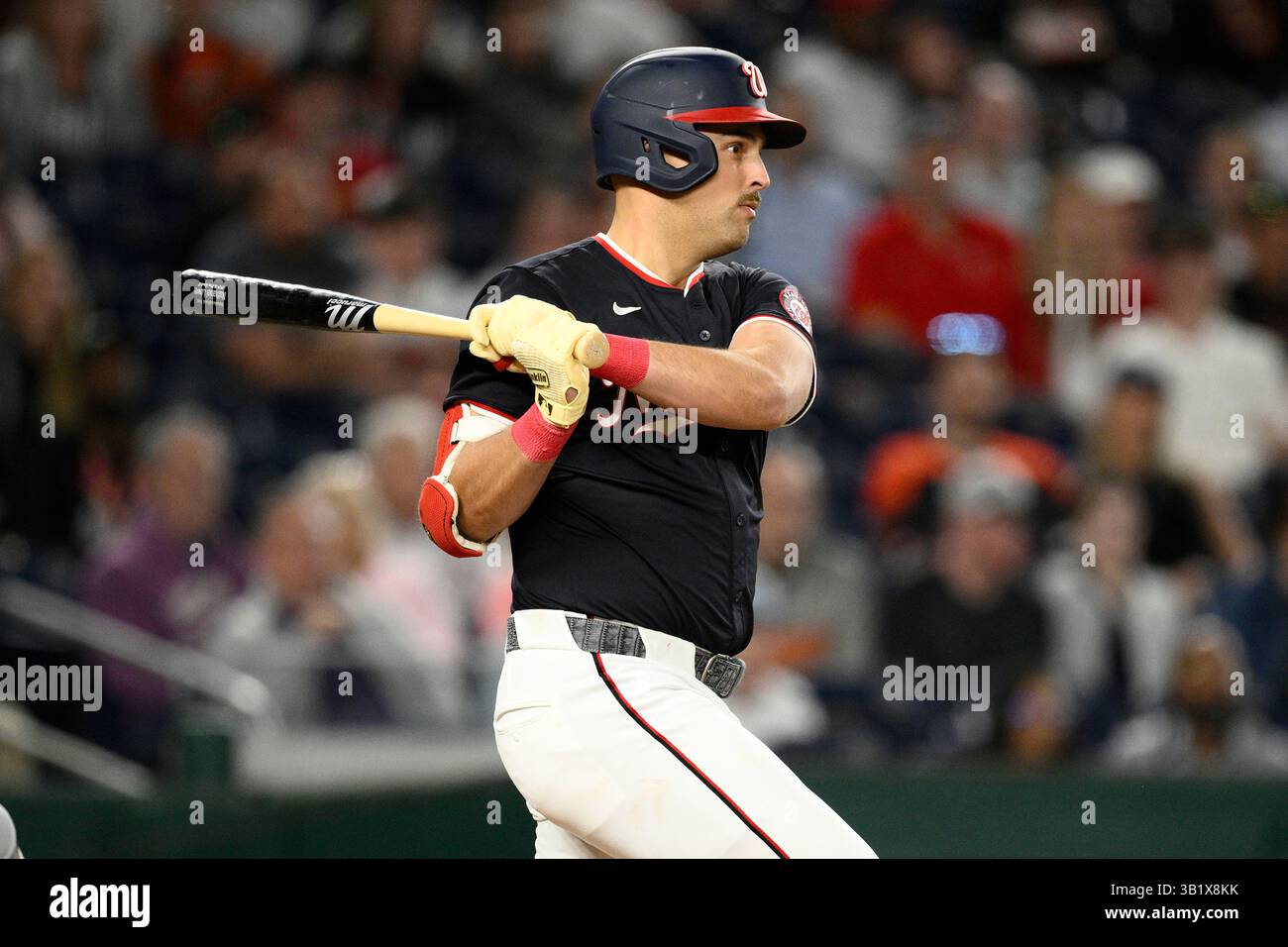 Washington Nationals' Nathaniel Lowe in action during a baseball game ...