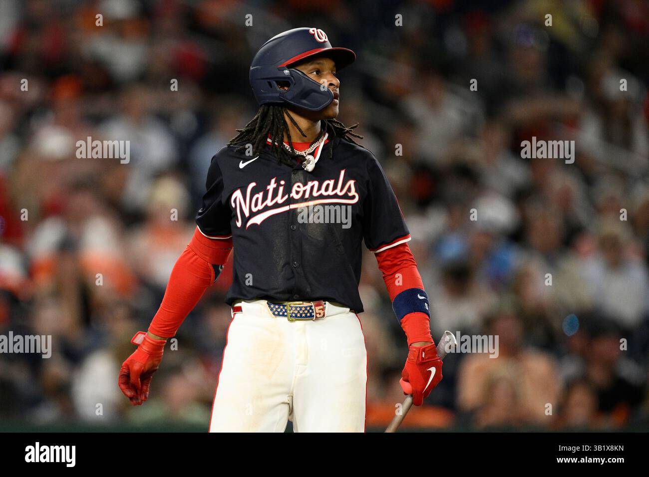 Washington Nationals' CJ Abrams in action during a baseball game ...