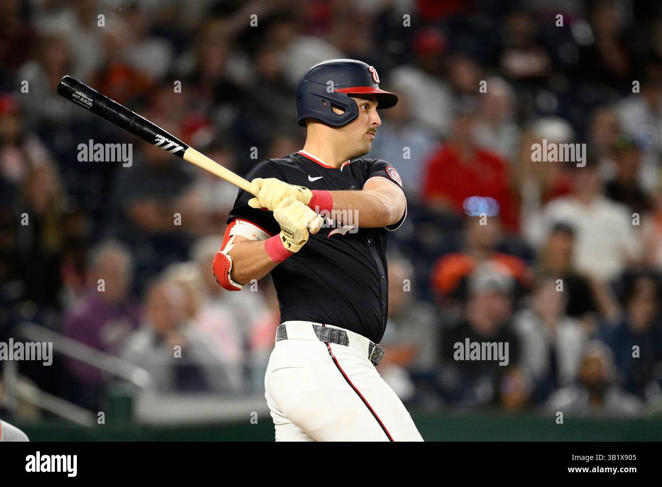 Washington Nationals' Nathaniel Lowe in action during a baseball game ...