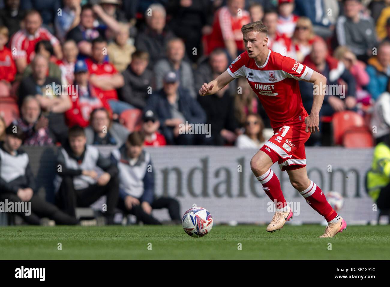 Middlesbrough's Marcus Forss drives forward during the Sky Bet ...