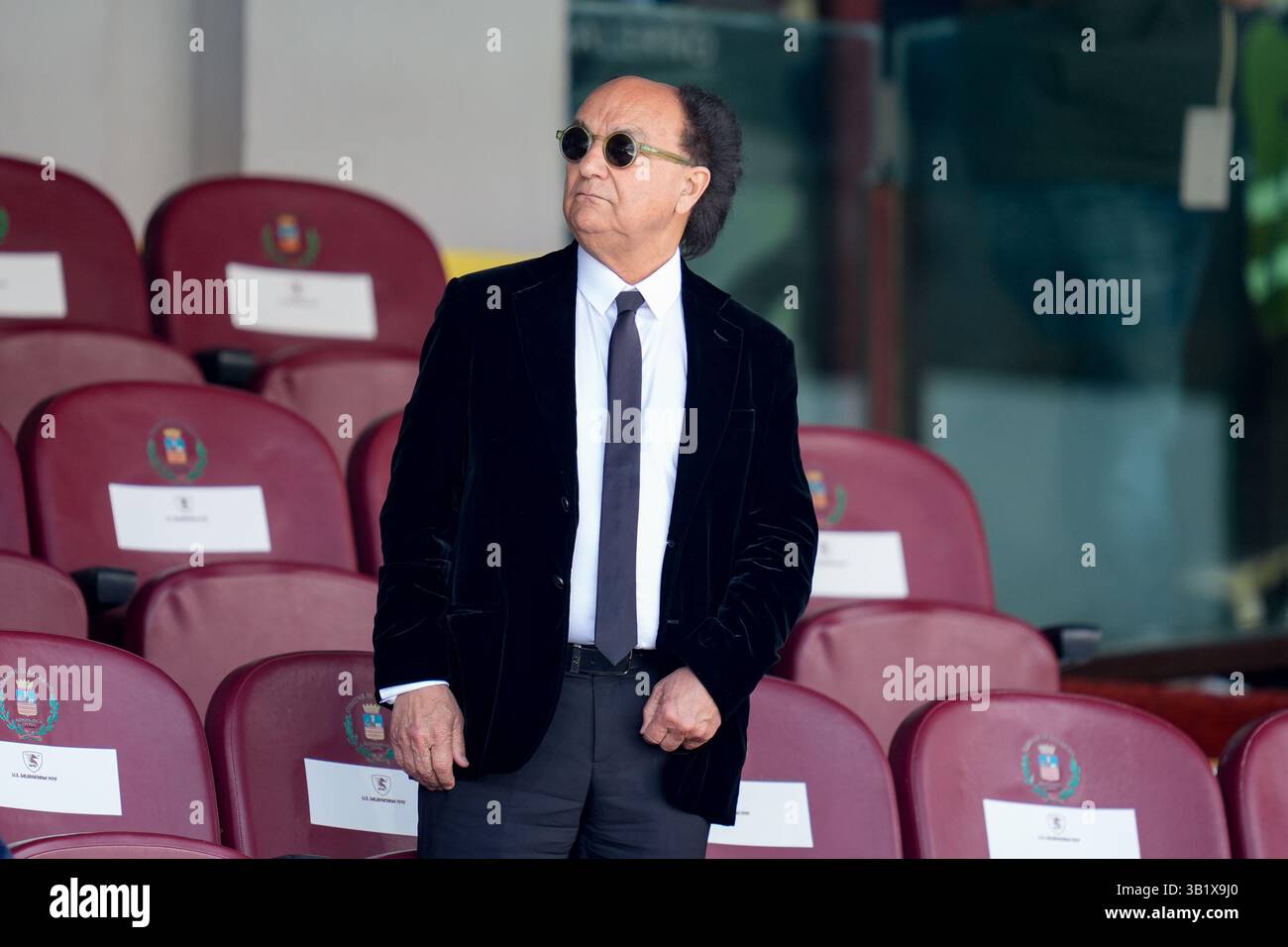 President of Cosenza Calcio Eugenio Guarascio looks on during the Serie ...
