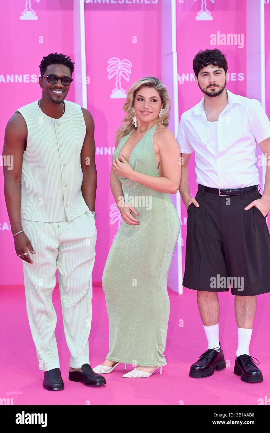David Baiot, Lola Marois and Florian Abboud during the 8th Canneseries International Festival on ...