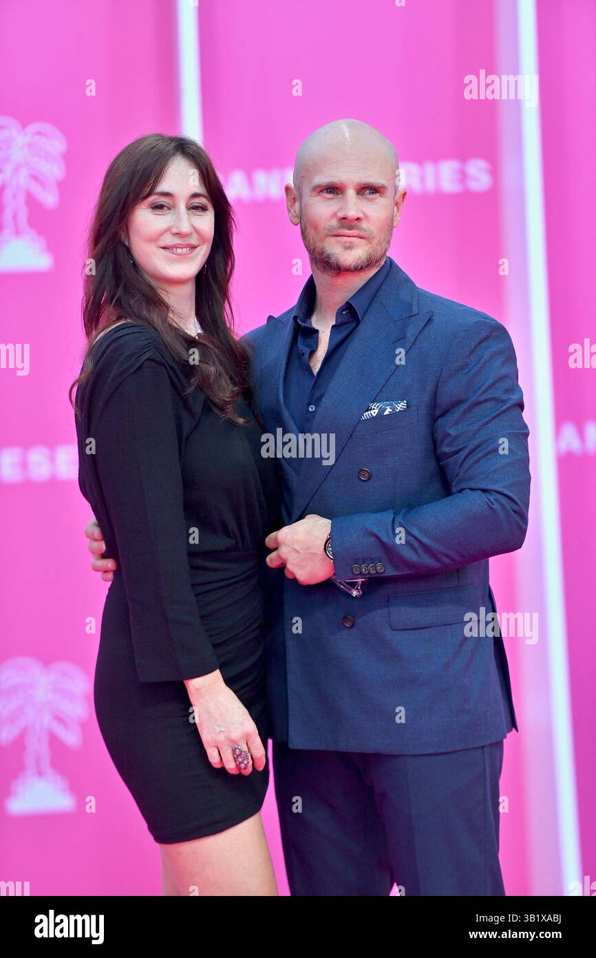 Cannes, France. 25th Apr, 2025. Eleonore Bernheim and Nicolas Gob during the 8th Canneseries ...