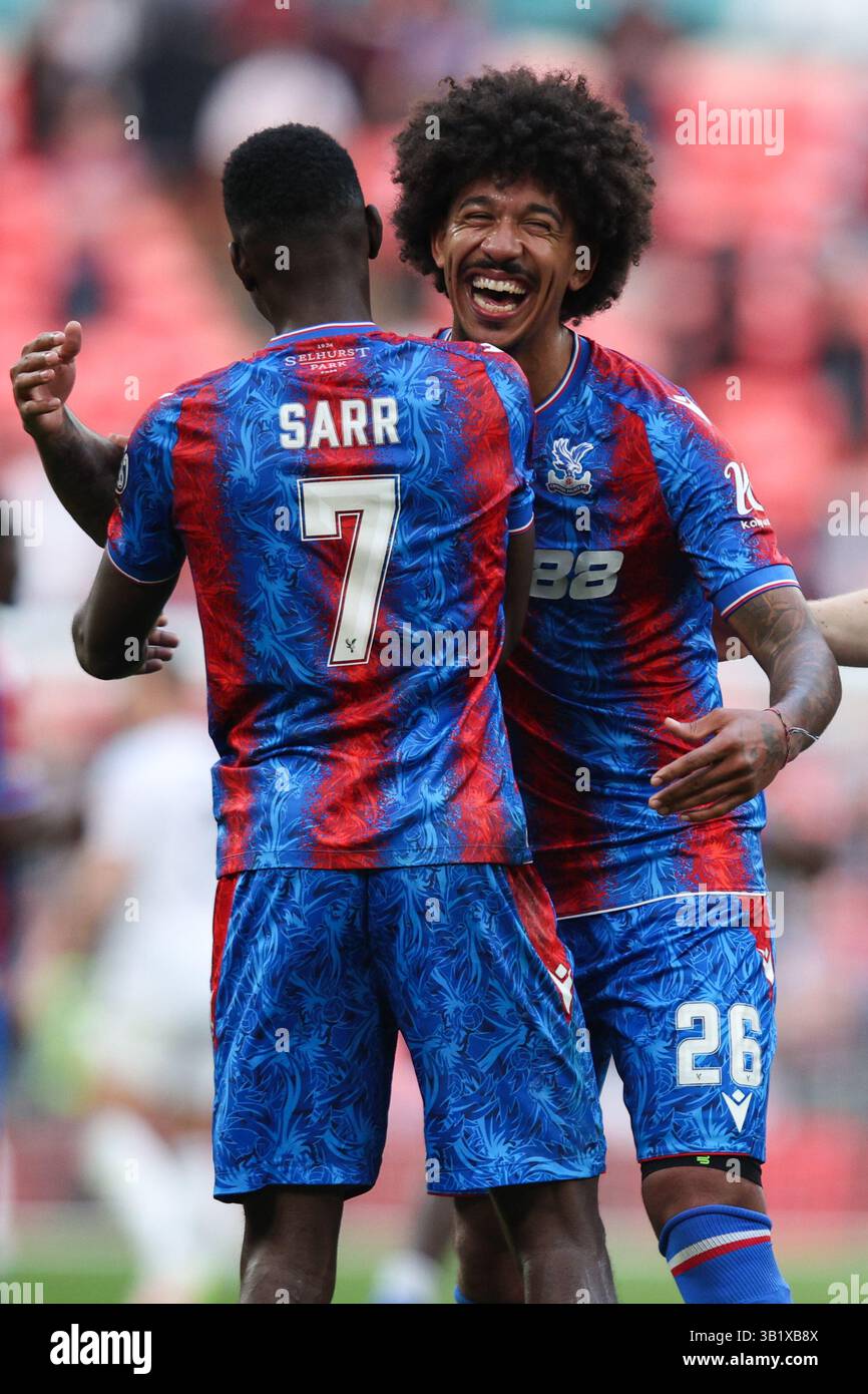 LONDON, UK - 26th Apr 2025: Chris Richards of Crystal Palace celebrates ...