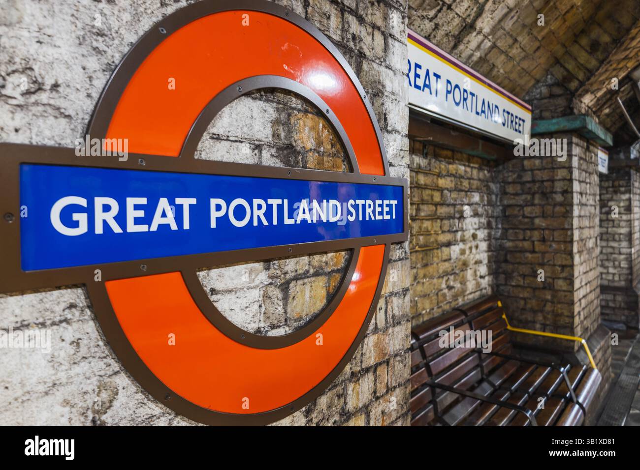 Great Portland Street - London Underground Tube Sign. London, UK, 25 ...