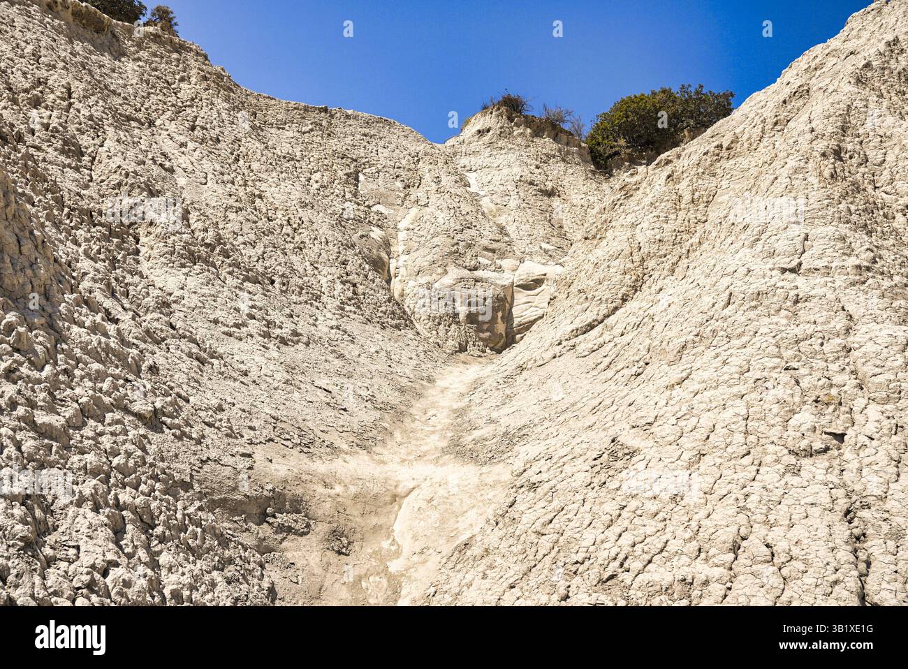 Detail of structures of eroded hills of Komolithi earth pyramids on the ...
