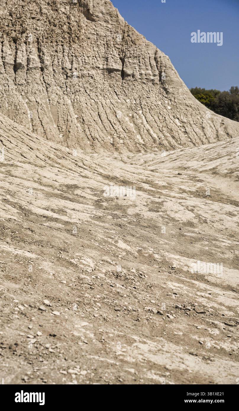 Detail of structures of eroded hills of Komolithi earth pyramids on the ...